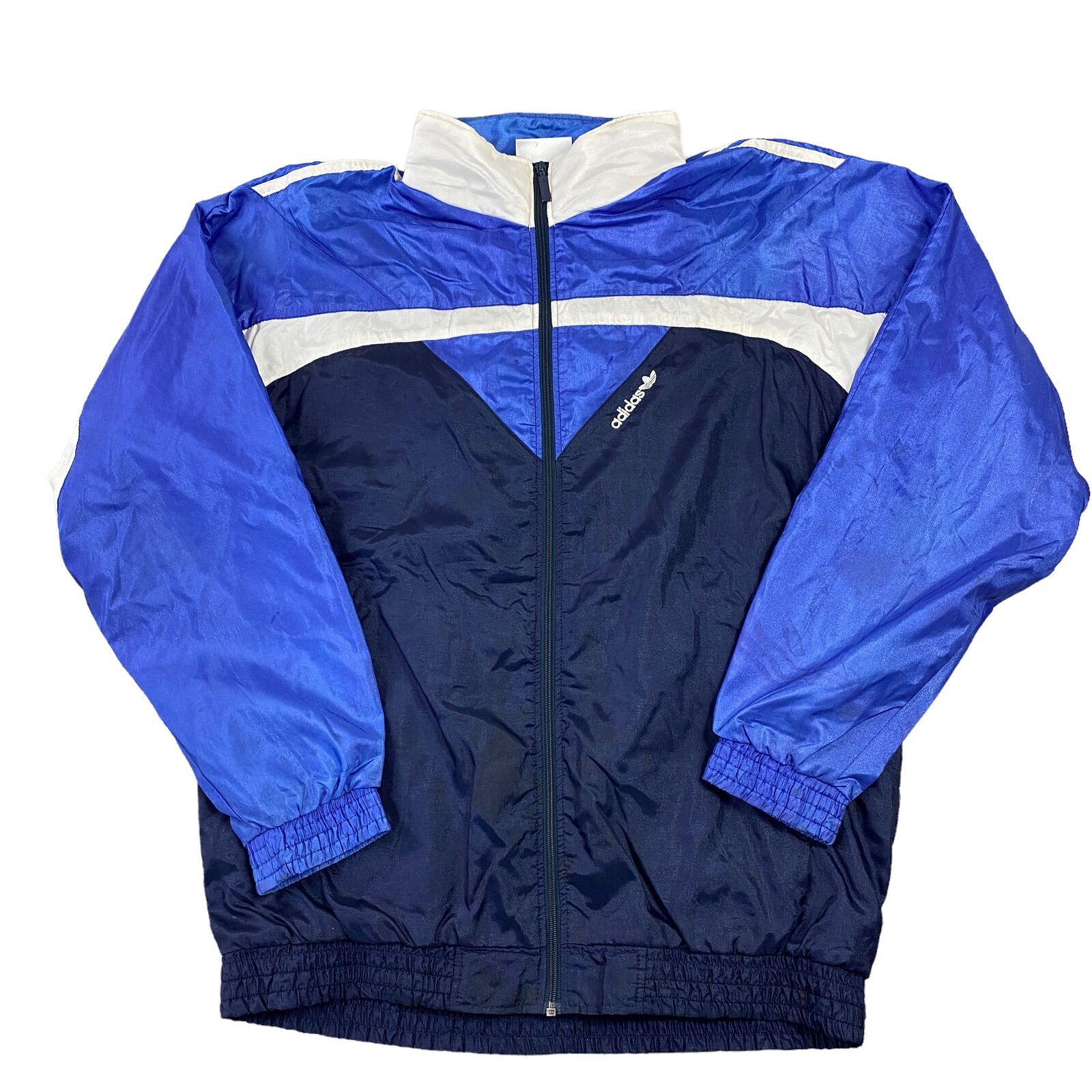 Adidas Blue Track Jacket 90s Retro Mens Medium - Gem