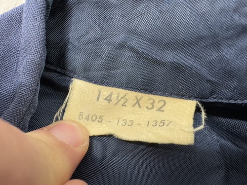 Vintage US AIR FORCE Shirt 14.5 x 32 Poly Wool TROPICAL BLUE AF SHADE ...