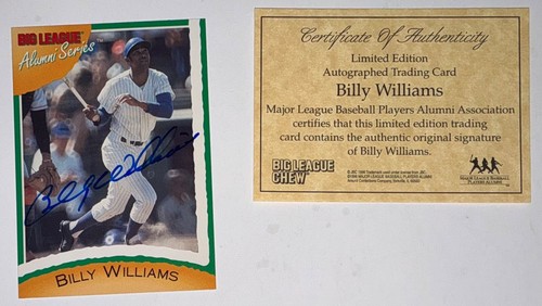 1996 Big League Chew Billy Williams Auto Autograph Card Alumni Series ...
