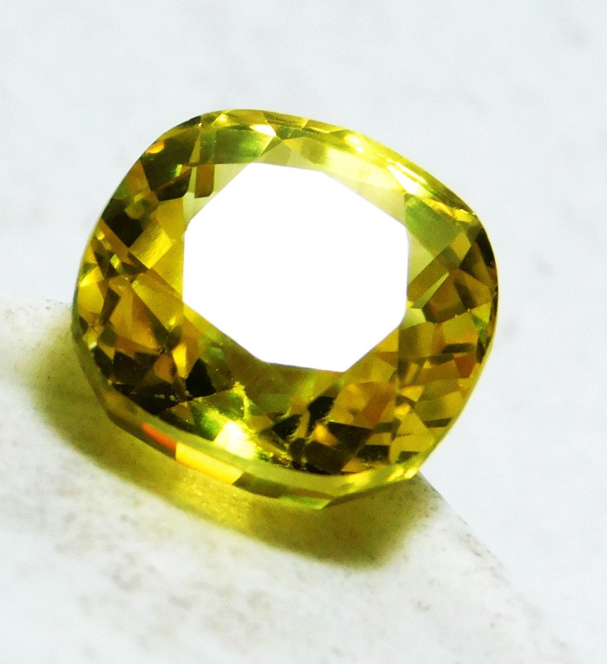 Natural Certified Yellow Sapphire 8.70 Cts Cushion Cut Loose Gemstone ...