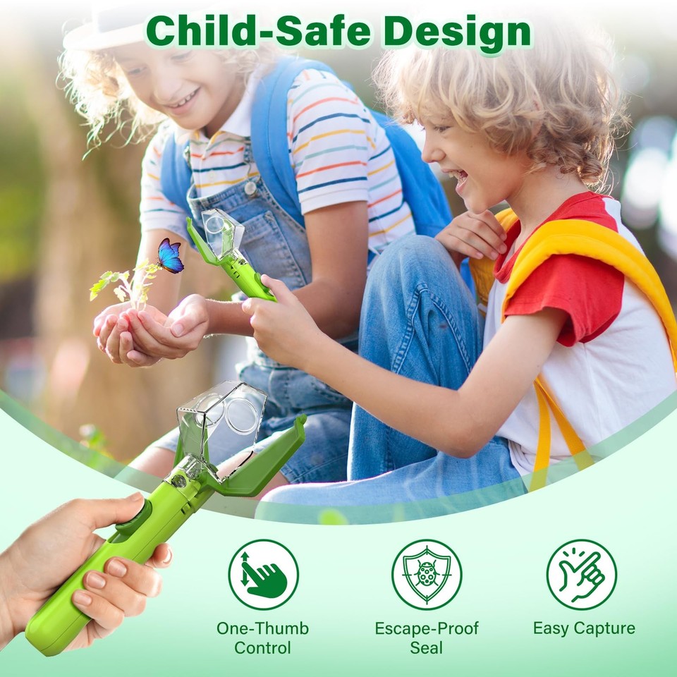 Bug Catcher for Kids, Insect Trap Kit with 6X Magnifier, STEM ...