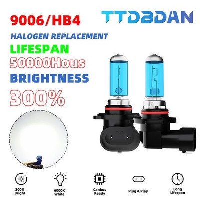 2PCS 9006 HB4 Warm White Halogen Headlight Bulb Kit High/Low Beam 300% ...