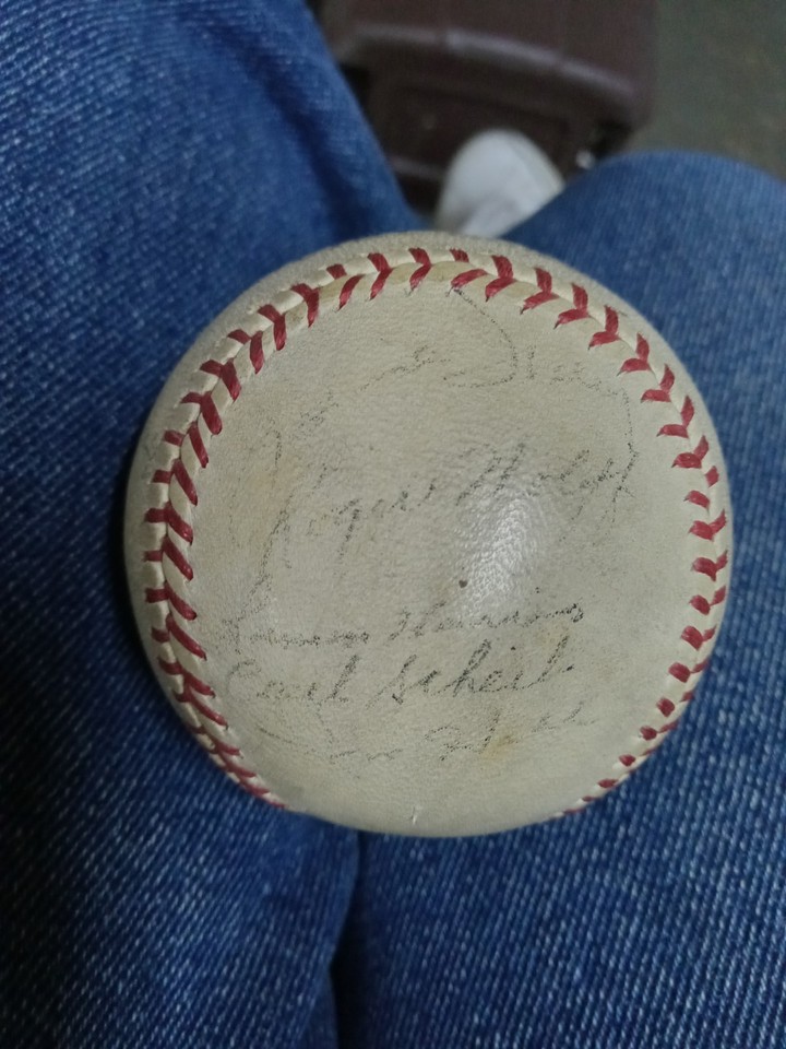 1943 Philadelphia A's Team Signed Ball Connie Mack Guarantee Authentic ...