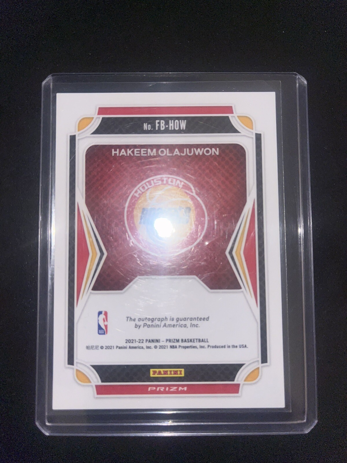 2021 Prizm Fast Break Signed Auto Autograph Hakeem Olajuwon Rockets NBA ...