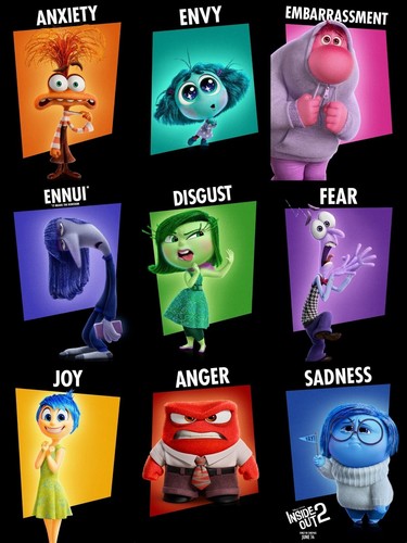 2024 Inside Out 2 Movie Poster 11X17 Joy Anger Fear Sadness Disgust ...