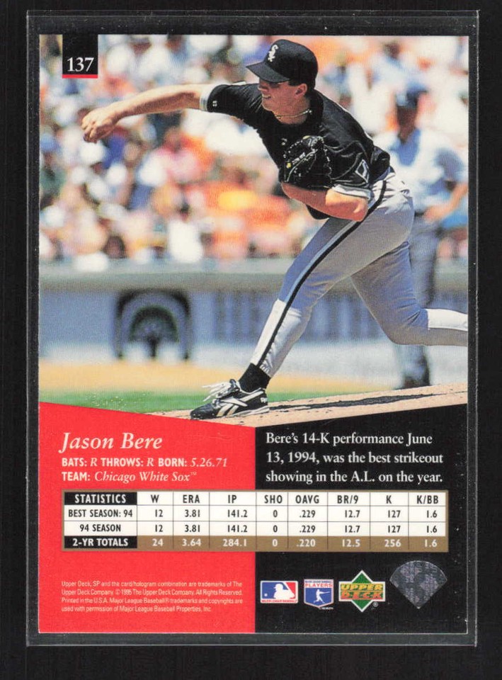 Jason Bere 1995 SP Superbafoil Chicago White Sox #137 | eBay