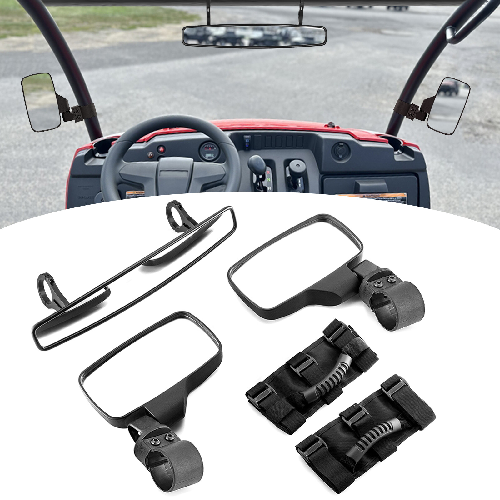 UTV Rear Side & Center View Mirrors For Kubota RTV 900 X900 X1120 X1140 ...