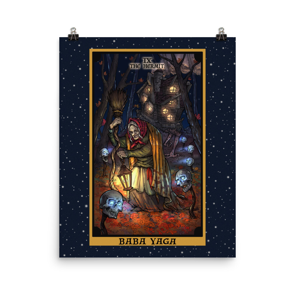 Baba Yaga Poster The Hermit Tarot Card Wiccan Slavic Pagan Witch Home ...