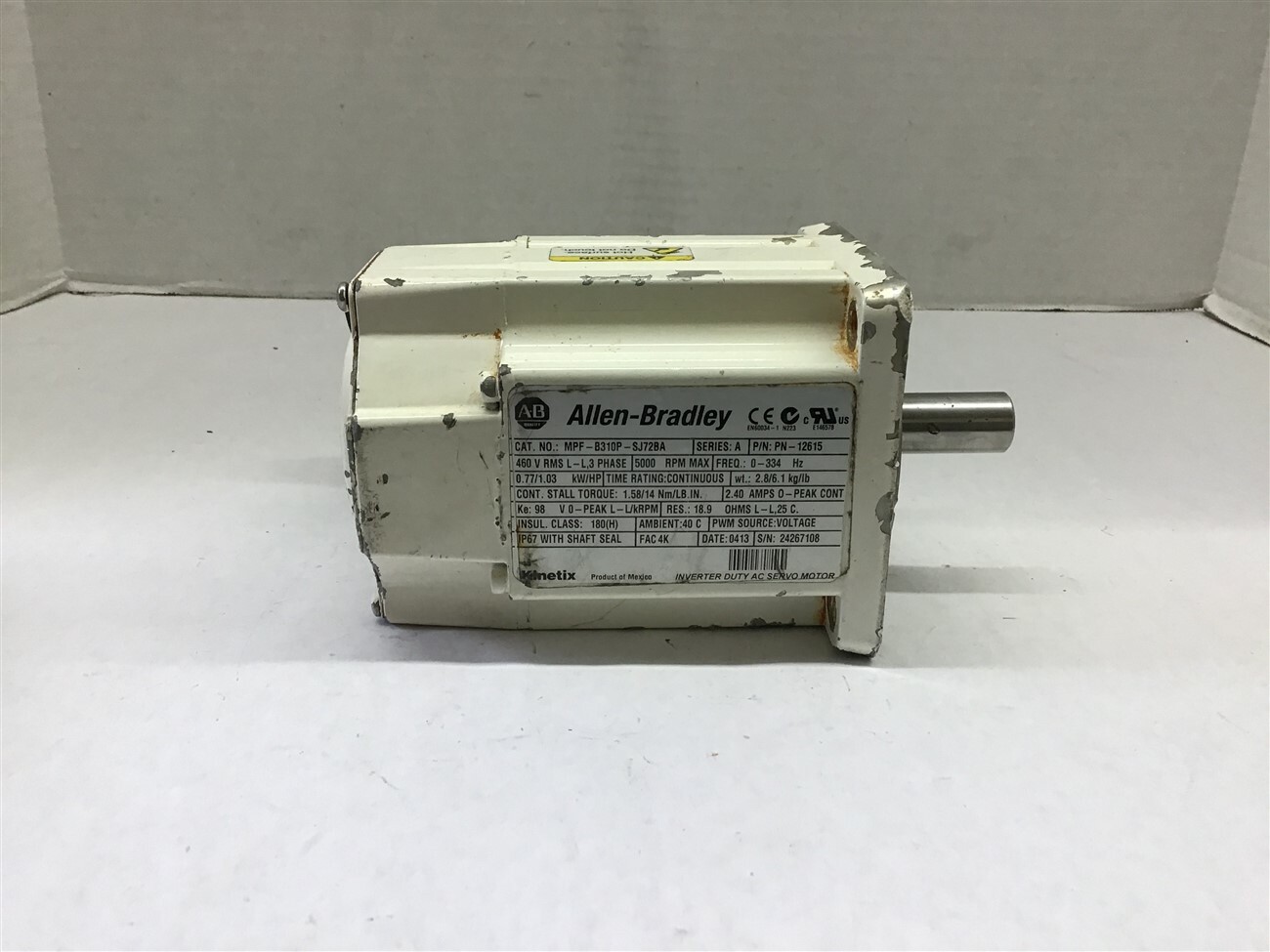 Allen-Bradley MPF-B310P-SJ72BA 460 V RMS 500 RPM 3 Phase 0-334 HZ 1.03 ...