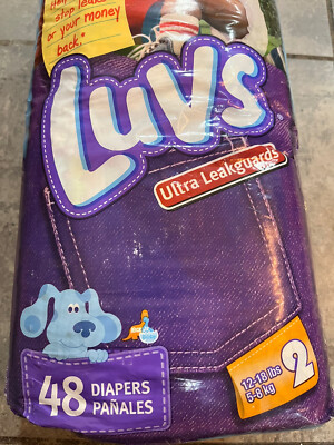 Vintage Luvs Blues Clues Disposable Diapers size 2 12 - 18 LBS Baby ...