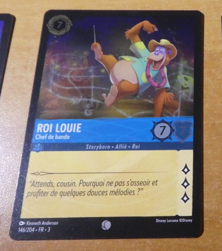LORCANA CARD HOLO FOIL GAME TCG DISNEY CHAPITRE 3 CARTE ROI LOUIE 146/ ...