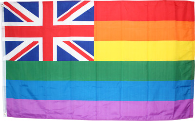 UK PRIDE RAINBOW BRITISH LGBT ANGLO GAY FLAG OFFICIAL 3'X5' UV ...