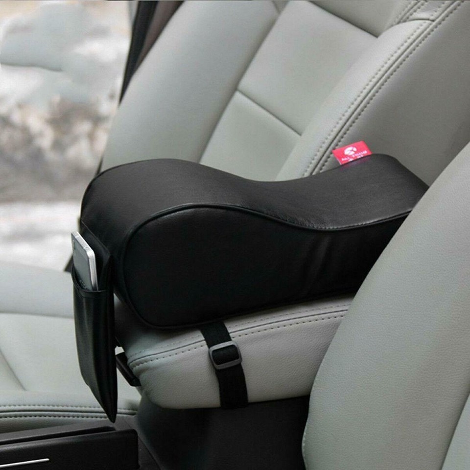 Universal Car Center Console Arm Rest Cover Seat Box Pad PU Leather ...