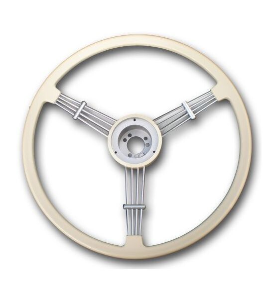 Steering Wheel Ivory Color Banjo 400mm 15inch Vintage Iron 3 Spoke | eBay