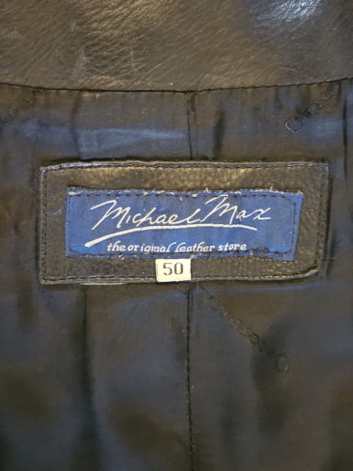 Y2K Michael Max Black Leather Jacket 2XL | eBay