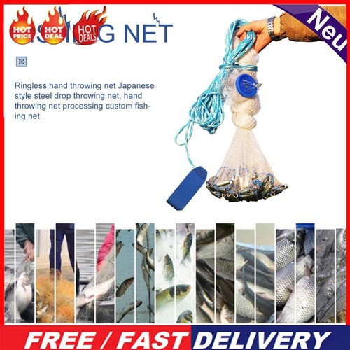 Fishing Hand Cast Net Nylon Network Throw Fishing Trap (300 Steel ...