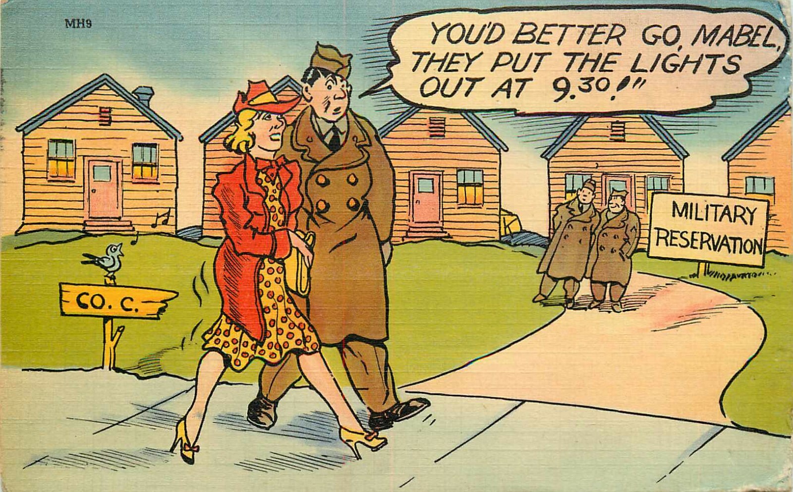 Postcard Army Soldiers Free Mail Comic Inappropriate Women Humor Linen ...