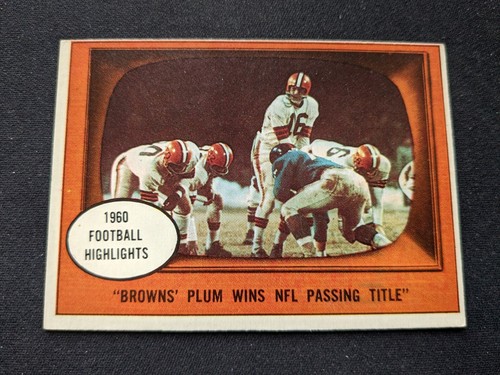 1961 Topps Football Card # 132 Browns' Plum Wins NFL Passing Title (VG ...