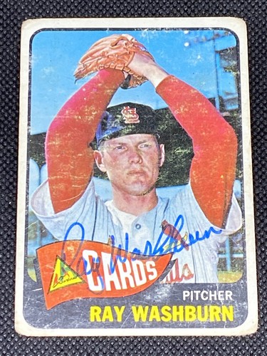 Ray Washburn Cardinals Signed Auto Autographed 1965 Topps Card #467 ...