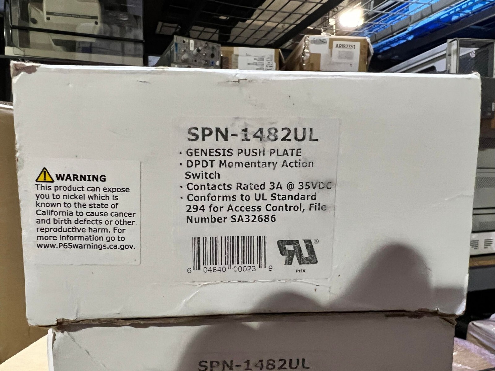 Alarm Controls SPN-1482UL Genesis Security Single Gang Rte Push Plate ...