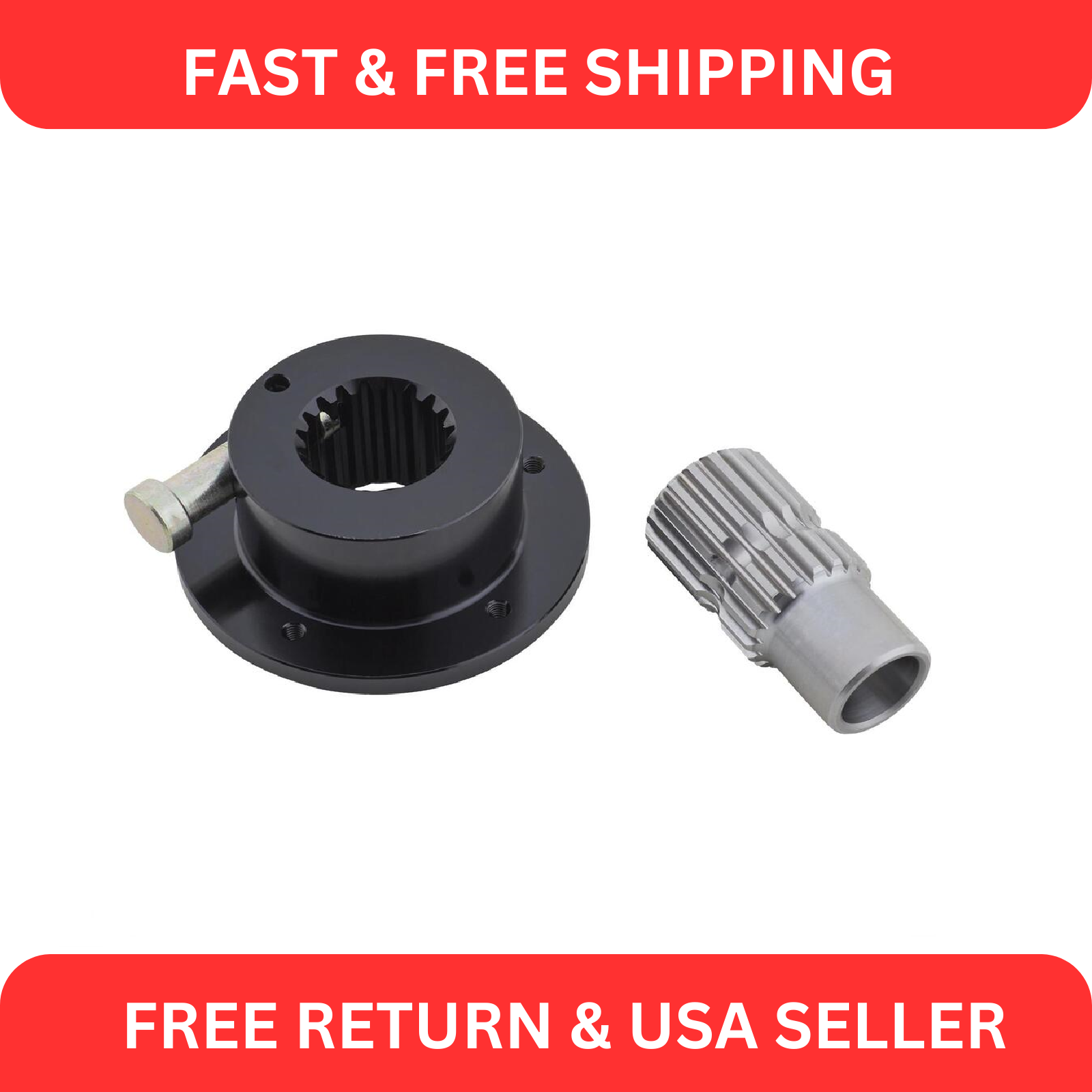 5-bolt Black Quick Release Steering Wheel Hub Splined, 3/4" shaft | eBay