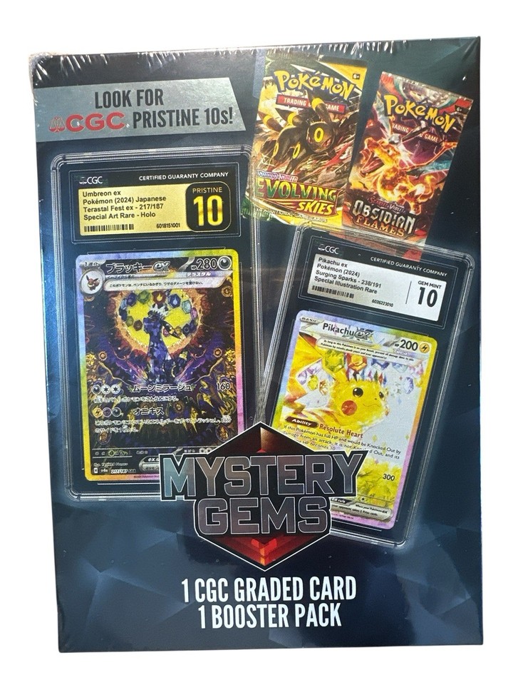 Pokemon Mystery Gems 1 Graded Card, 1 Booster Packs + 1 Pokemon 757 GOD ...
