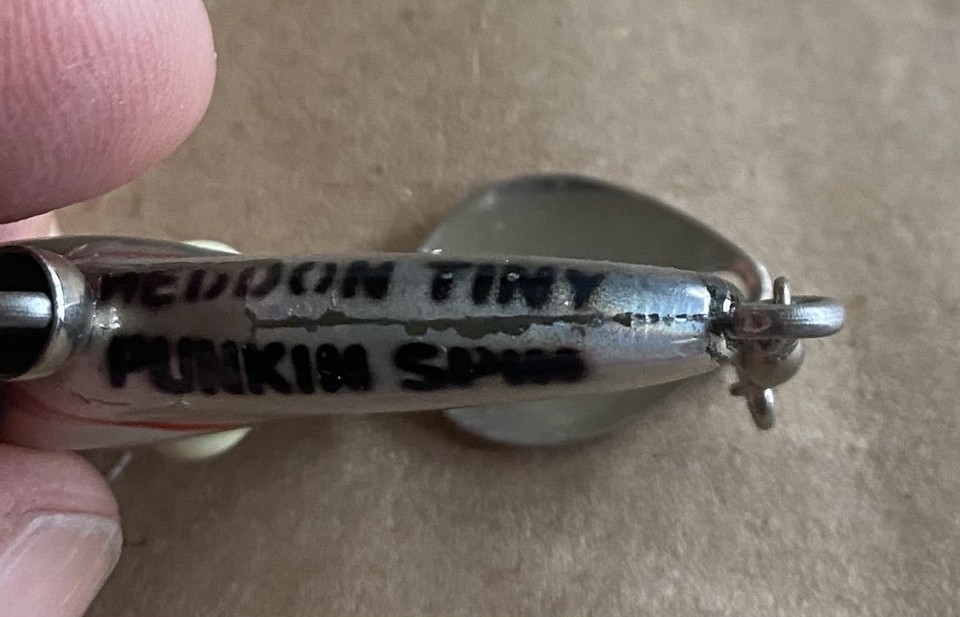 Vintage HEDDON TINY PUNKIN SPIN Lure Special Stormy Silver/Cream | eBay