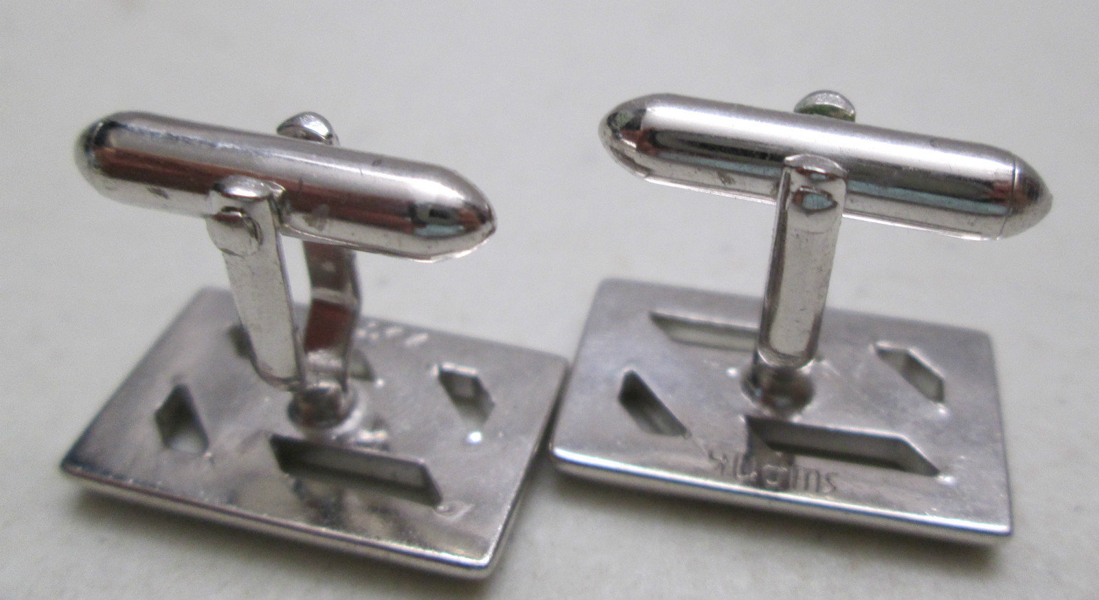 Vintage Signed Swank Cufflinks Woven Silver Tone Rectangular | eBay