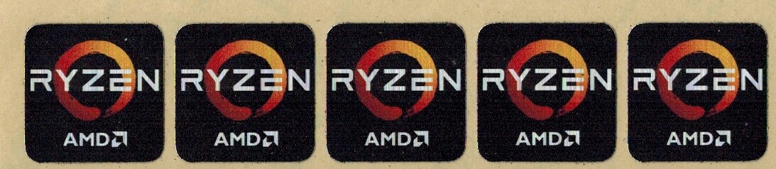 AMD RYZEN SOFT METALLIC COMPUTER STICKER LOGO. Strip of 5 stickers | eBay