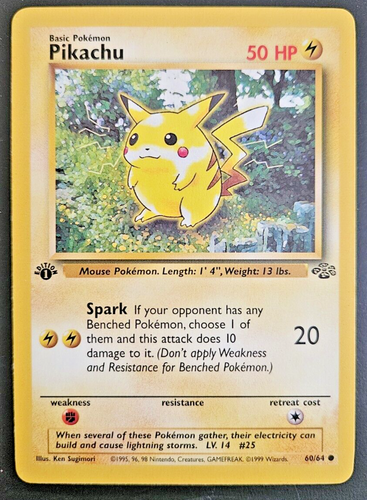 LP/NM 1ST EDITION Pikachu Pokémon TCG Jungle 60/64 CARD WOTC VINTAGE | eBay