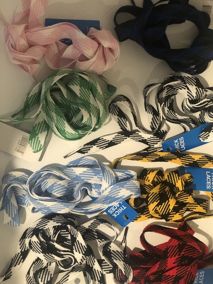 2 PAIRS Sneaker 48/50 SHOELACES (3/4 width) shoe lace strings FAT FLAT ...