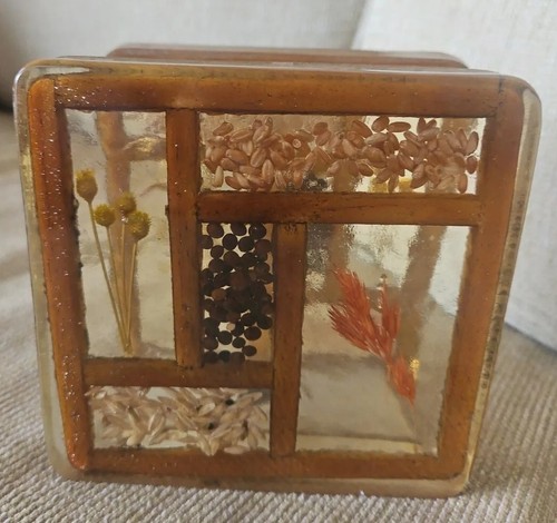 Vintage MCM Colorflo Lucite Napkin Letter Holder with Dried Flowers ...
