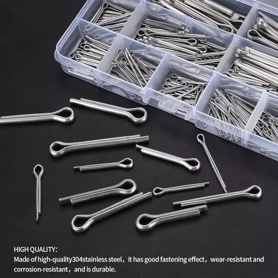 290 Pcs Stainless Steel Cotter Pins Set, 24 Sizes Cotter Pin Clip Key ...