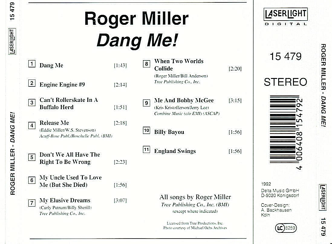 Roger Miller DANG ME - The best of - 1992 CD | eBay