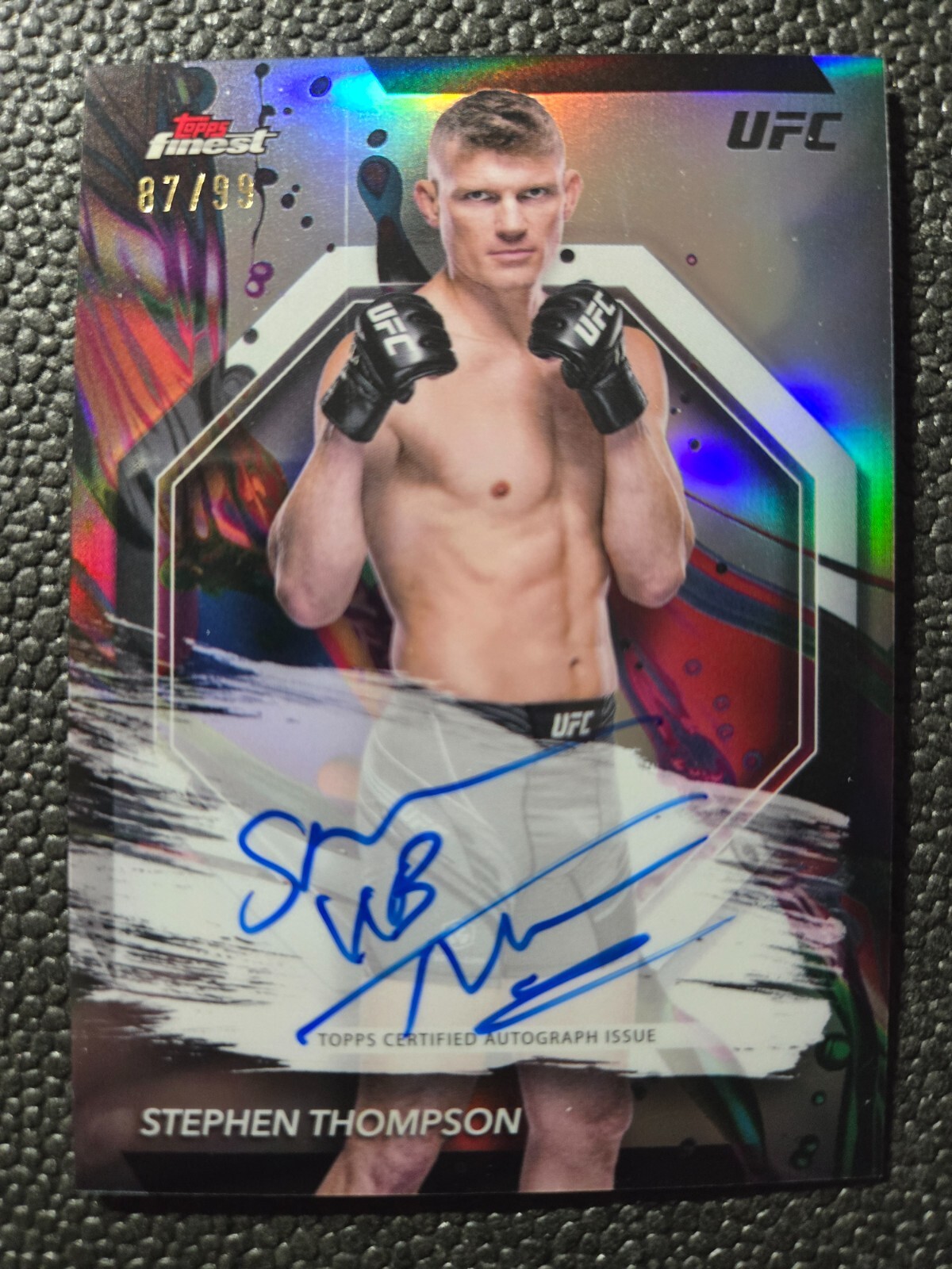 Stephen Thompson 2024 Topps Finest UFC #19 Blue Checkerboard Refractor ...