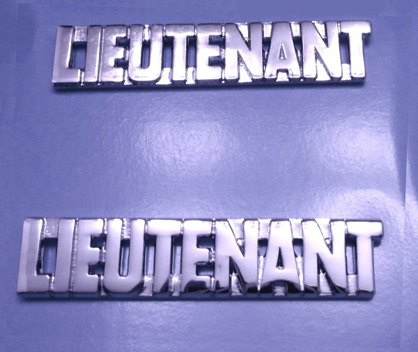 Set of 2 Lieutenant Silver Cut Out Letters Police Officer P2425 Collar ...