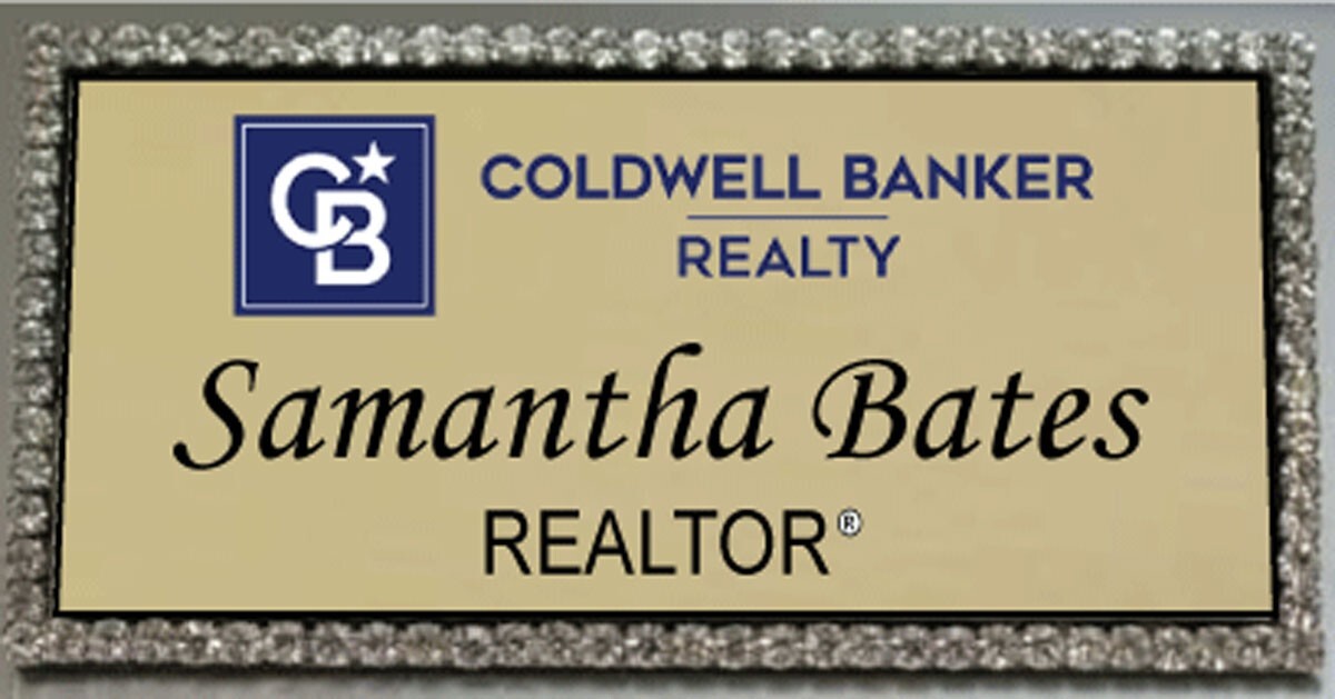 Coldwell Banker Bedazzled Name Tags Customizable ROG Bling Rectangle