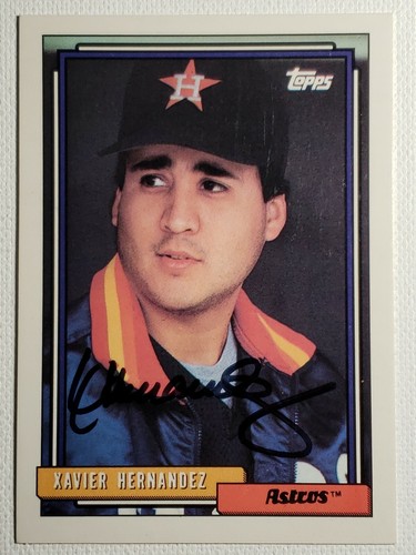 1992 Topps Xavier Hernandez Auto Autograph Card Astros Blue Jays Signed ...