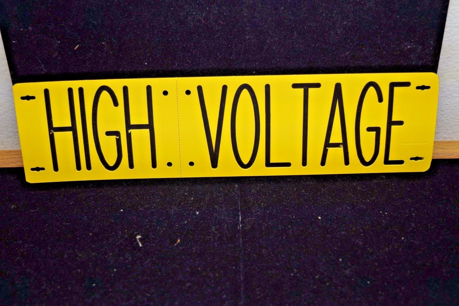 NEW HIGH VOLTAGE ENGRAVED LASER CUT SIGN 3 1/2" BY 14" ALMETEK IND INC 1990 | eBay