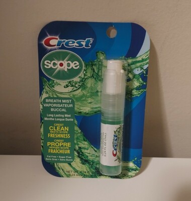 CREST SCOPE BREATH MIST MINT FLAVORED 0.24 FL OZ FAT FREE SUGAR FREE ...