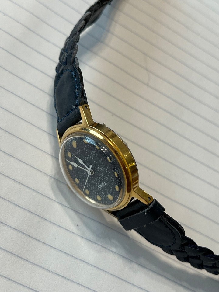 Vintage 1978 Timex Sprite Denim Dial Men Watch New Leather Straps Keep ...