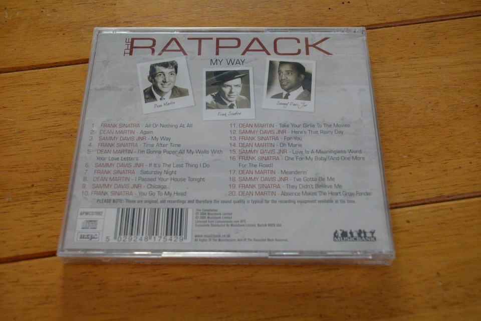 Rat Pack CD My Way Frank Sinatra Dean Martin Sammy Davis Jr Jazz Vocal ...