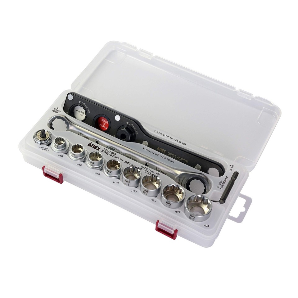 ANEX AOA-19S3 Offset Socket Adapter 19mm Multi Tool Set w/ Ratchet ...