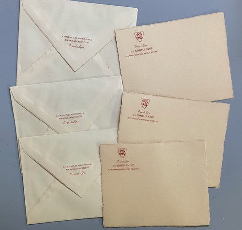 RARE 1938/39 S.S. NORMANDIE SHIP NOTE CARD INVITES/ENVELOPES | eBay