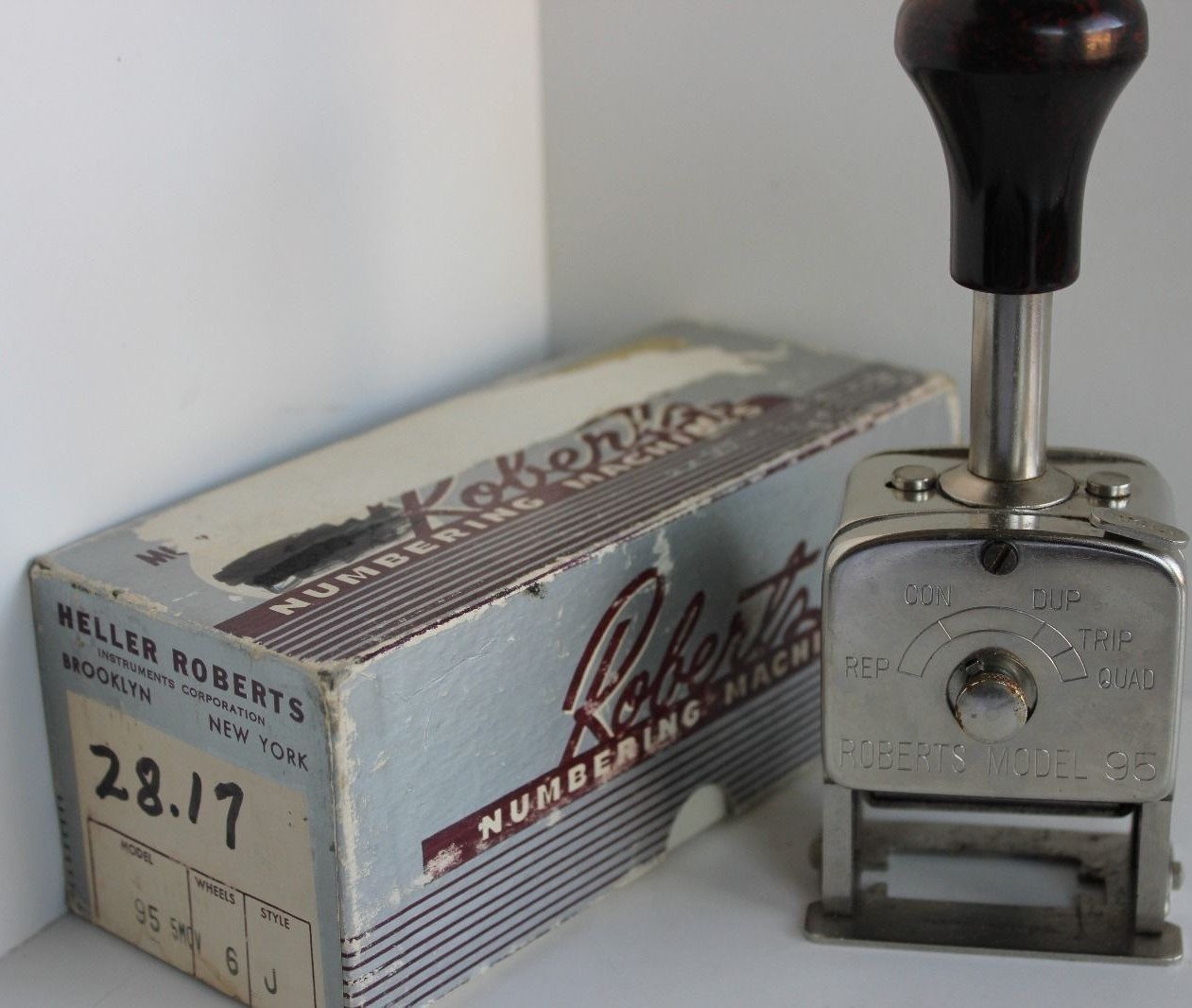 Vintage Heller ROBERTS Numbering Machines Model 95 6 Wheel with Box | eBay