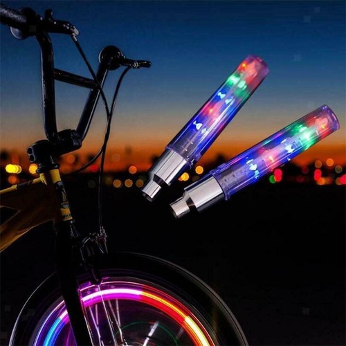 2PCS Multicolor Bike Wheel LED Lights Dazzling Neon Light Outdoor ...