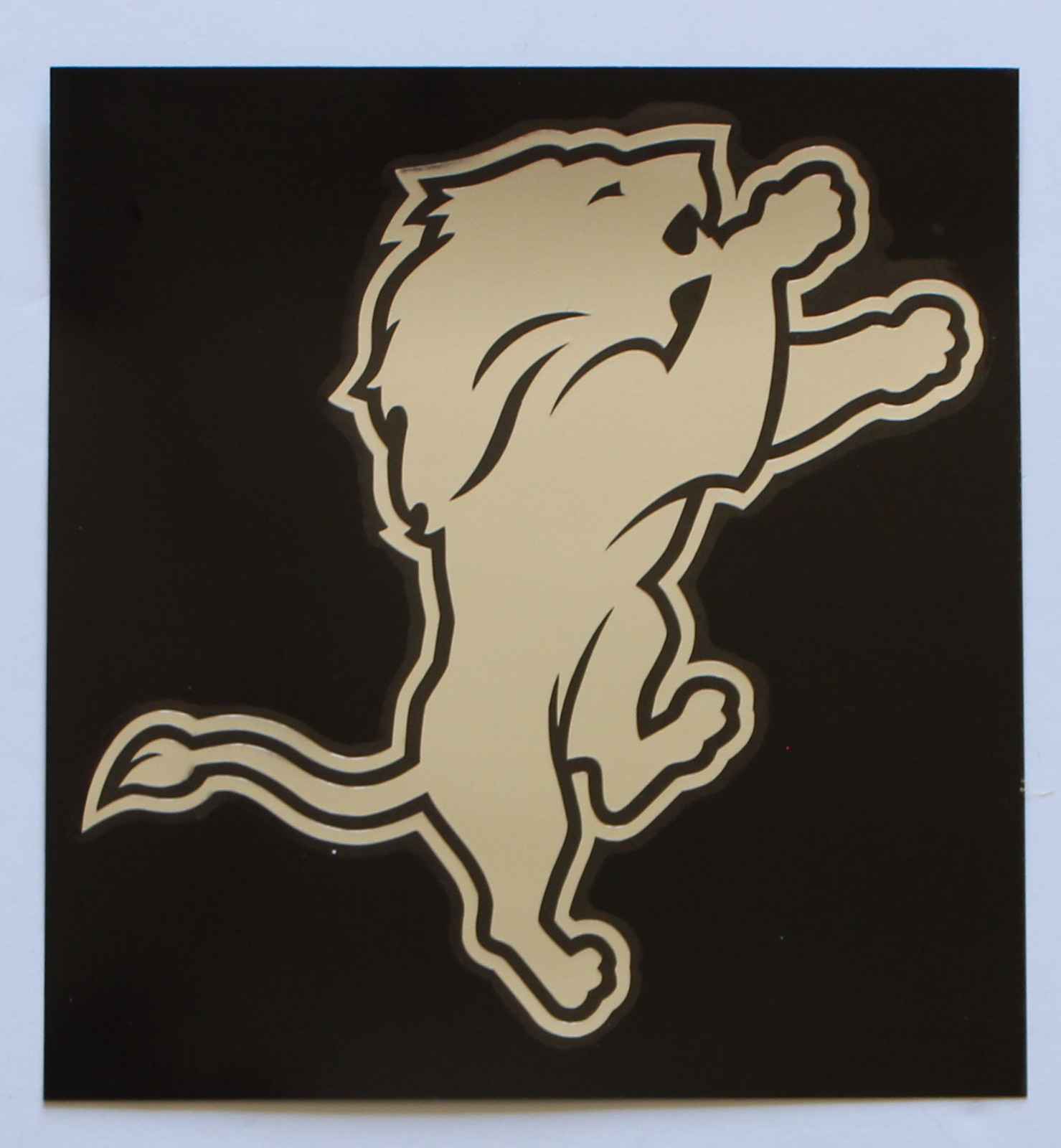 Licensed NFL Vinyl Window Decal Detroit Lions Chrome Prancing Lion Logo ...