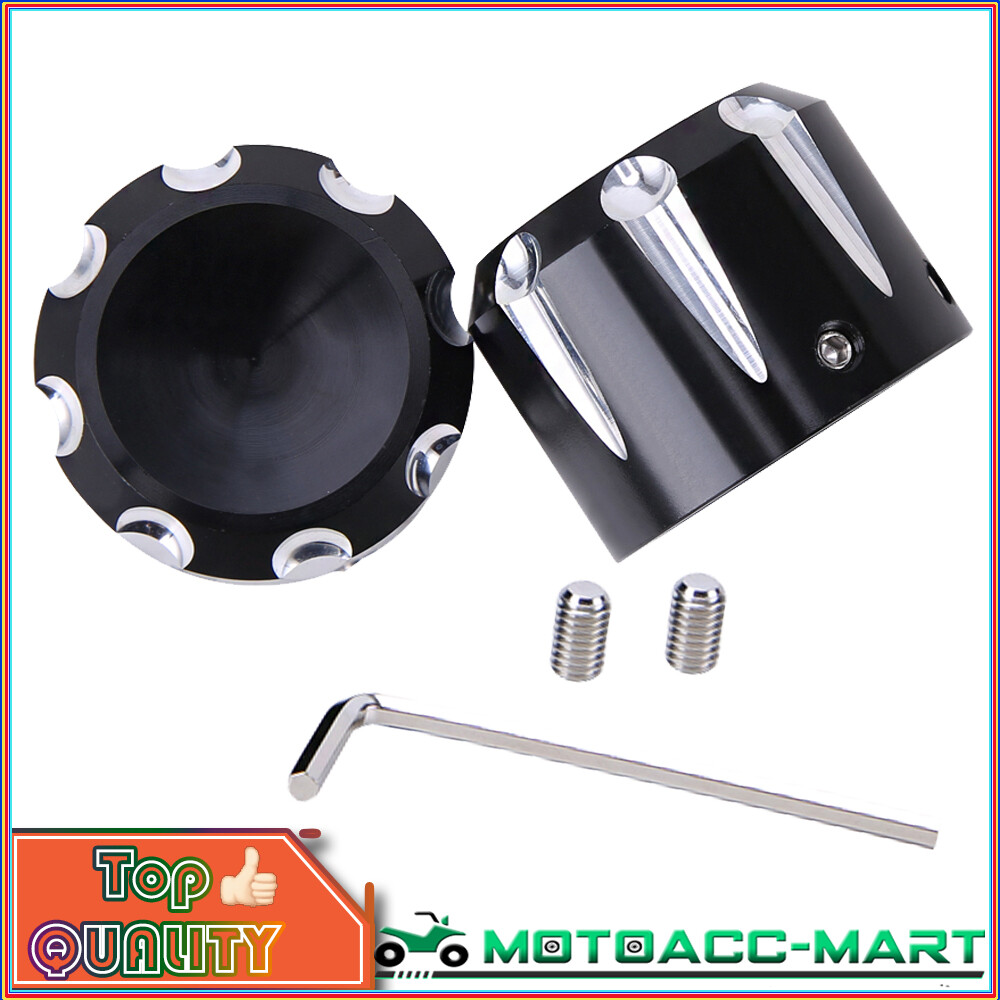 2x Thick Cut Front Axle Cap Nut Covers for Harley Touring Road King ...