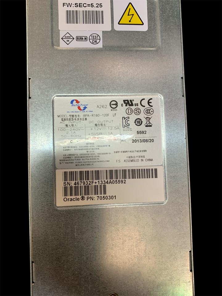 LOT OF 4 Oracle 7050301 155W Power Supply for StorageTek SL150 BPA-R160 ...