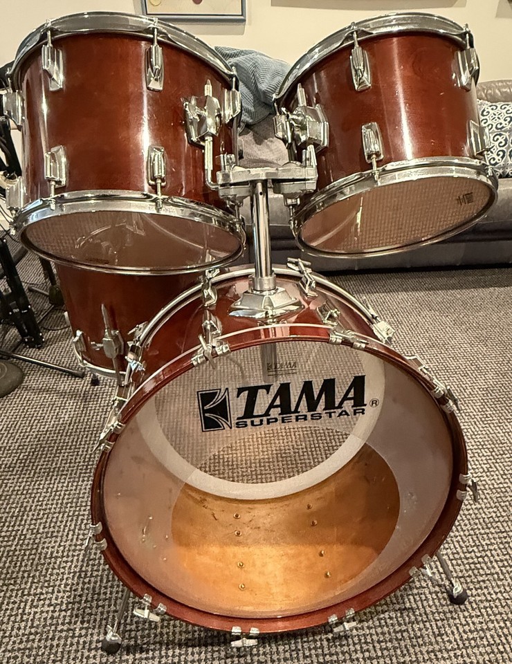 Tama Superstar Drum Kit / Drum Set - 1982 Super Mahogany Finish ...